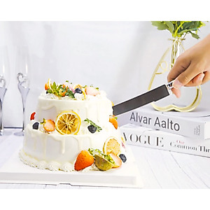 VARLKA Wedding Cake Knife and Server Set, Cake Cutting Set for Wedding, Personalized Stainless Steel Blade and ABS Gold Plated Handle Cake Cutter & Pie Server Set for Birthdays, Anniversary, Parties