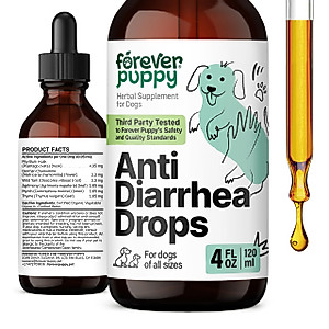 Anti Diarrhea Liquid Drops for Dogs - Psyllium Husk Fiber Supplement for Dogs - Pet Prebiotic Drops for Loose Stool & Digestive Health - Dog Vitamins & Supplement for Diarrhea Relief & Gut Detox 4 oz