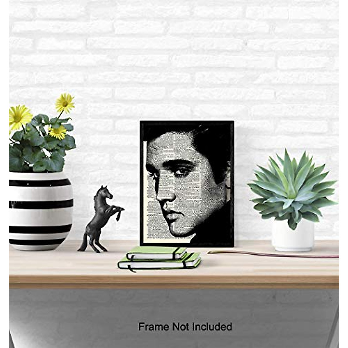 Elvis Dictionary Art - 8x10 Photo - Chic Unique Gift for Fans of The King, Graceland - Unframed Poster Picture Print