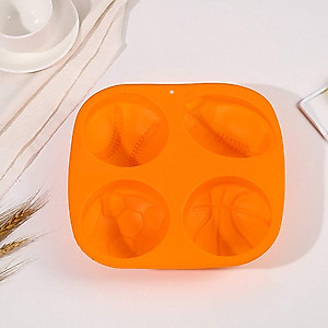 Giant Size Sports Balls Silicone Ice Cube Mold Athlete Basket Ball Rugby Tennis Soccer Football Chocolate Candy Jello Shot Mold Mini Cake Cupcake Baking Pan