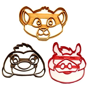 HAKUNA MATATA GROUP OF FRIENDS LION KING CHARACTERS SET OF 3 COOKIE CUTTERS USA PR1262