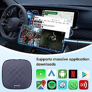 2023 Carlinkit Ai Box Max Android 12, 3 -in -1 for OEM Cable Upgrade CarPlay Android Auto Wireless, 8 core 8+128GB, Built -in GPS Video Music Supports Google Play