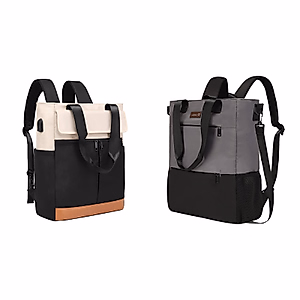 CYUREAY Convertible Backpack Bundle | Tote Women Laptop Daypack Water Resistant Wide Top Open Casual Sunday Bag for Work Computer College Fits 15.6-Inch Laptop & Tablet