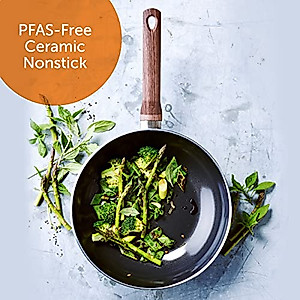 BK Simply Ceramic, Ceramic Nonstick Induction 11" Nonstick Frying Pan Skillet, PFAS Free, Dishwasher Safe, Black