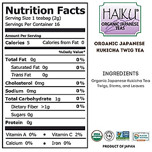 Haiku Tea Kukicha Twig Organic, 16 ct