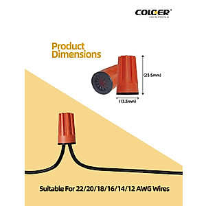 COLOER 30 Pcs Landscape Lights Wire Connectors with Dielectric Grease,Electrical End Caps for Min #22/Max #12 Gauge Wire,Waterproof Wire Nut for Building Application Connect,Wet Location, etc