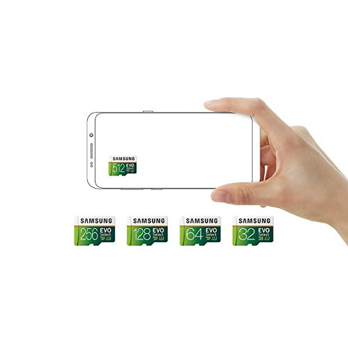 SAMSUNG ELECTRONICS EVO Select 256GB MicroSDXC UHS-I U3 100MB/s Full HD & 4K UHD Memory Card with Adapter (MB-ME256HA)