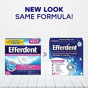 Efferdent Retainer & Denture Cleaner Tablets, Complete Clean, 44 Count, (Pack of 16)