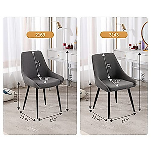DYCHIL Dining Chairs Dark Grey Living Room Chairs Fabric Upholstered Kitchen Chairs,Loads Up to 270lbs,Quick Assembly,Ergonomics Dining Room Chairs