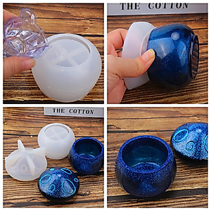 Juome Jar Resin Molds Silicone, Mushroom Jars Silicone Molds with Lid for Epoxy Resin Casting for DIY Jewelry Storage Box, Candy Container, Home Decoration