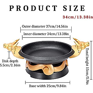 Aluminum Chafing Dish Buffet Server, 30/34cm Commercial Chafer Food Warmer Set with Bakeware, Fuel Holder and Rack, for Party Wedding Restaurant (Size : 34cm)