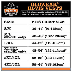 Ergodyne - 21429 GloWear 8250Z ANSI Lime Surveyors Reflective Safety Vest with Back Pocket, 4XL/5XL