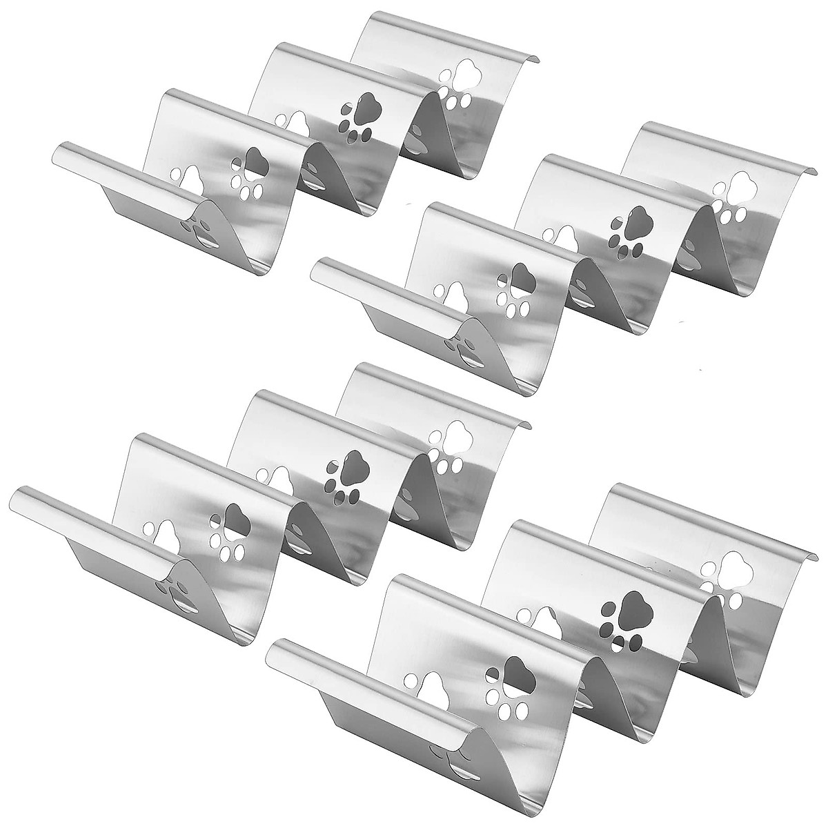 Taco Holders for Grill -Taco Holders Set of 4 Stainless Steel Taco Holder for Kids Taco Night - Premium Easy To Use and Clean Taco Stand For 3 Soft Hard Shell Tacos - Perforated with Bear Paw