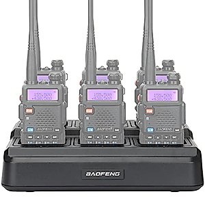 Baofeng UV-5R Six Way Charger Two Way Radio Multi Unit Charger Station for UV-5R UV-5R+ UV-5RE UV-5RTP UV-5X3 BF-F8HP RT-5R RT-5RV MK4 Radio and Battery