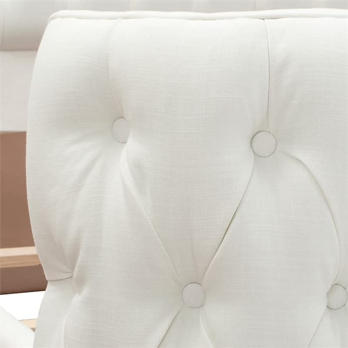 Jennifer Taylor Home Brooklyn King Tufted Panel Bed Headboard and Footboard Set, Antique White Polyester