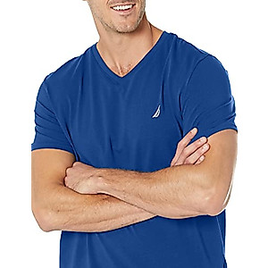 Nautica Men's Short Sleeve Solid Slim Fit V-Neck T-Shirt, Royal Blue, X-Large
