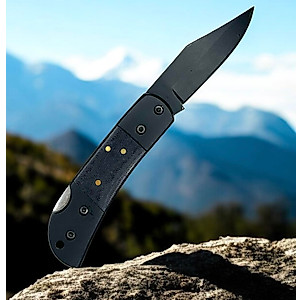 DEW Utility Gear Lockback Pocket Knife - Black Coated Blade, Black G10 Handle, Folding Knife with Secure Lock, EDC Tool for Backpacking, Camping, and Everyday Carry