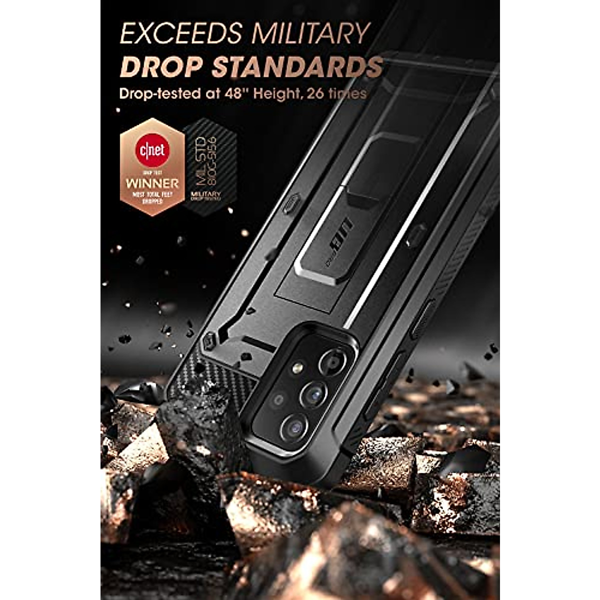 SUPCASE Unicorn Beetle Pro Series Designed for Samsung Galaxy A52 4G/5G (2021) Case, Full-Body Rugged Holster & Kickstand Case with Built-in Screen Protector for Galaxy A52s (Black)