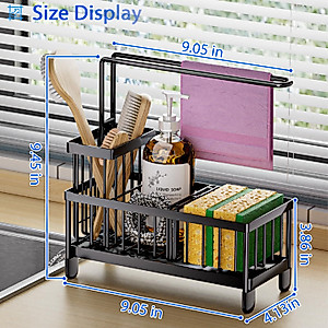 Bridgify Sponge Holder for Kitchen Sink, Kitchen Sink Caddy, Kitchen Sponge Holder, Soap Dispenser Kitchen Organizers and Storage Essentials.