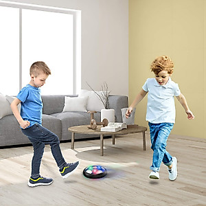 Hover Soccer Ball Toys, Indoor Floating Rechargeable Soccer with Colorful LED Light and Soft Foam Bumper, Upgrade Air Training Soccer Ball for 3 4 5 6 7 8-16 Years Old Boys Girls Adults