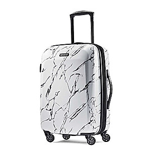 American Tourister Moonlight Hardside Expandable Luggage with Spinner Wheels, Marble, Carry-On 21-Inch