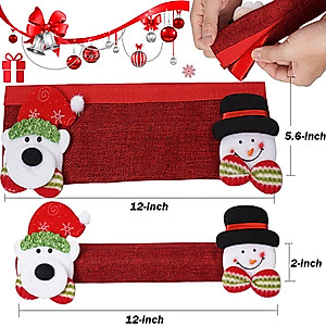 Christmas Fridge Handle Covers Santa Refrigerator Door Handle Cover Kitchen Appliance Oven Door Handle Xmas Decor for Christmas Decorations Red
