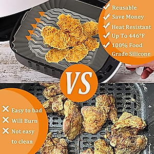 Air Fryer Silicone Pot - 8 Inch Reusable Air Fryer Silicone Liner Food Safe Air fryers Silicone Basket Easy Cleaning Air fryer Oven Accessories-2PCS