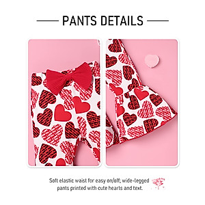 My First Valentines Day Baby Girl Outfit Newborn Baby Bodysuit + Ruffle Bell Bottom Pants + Headband Valentines Clothes Set