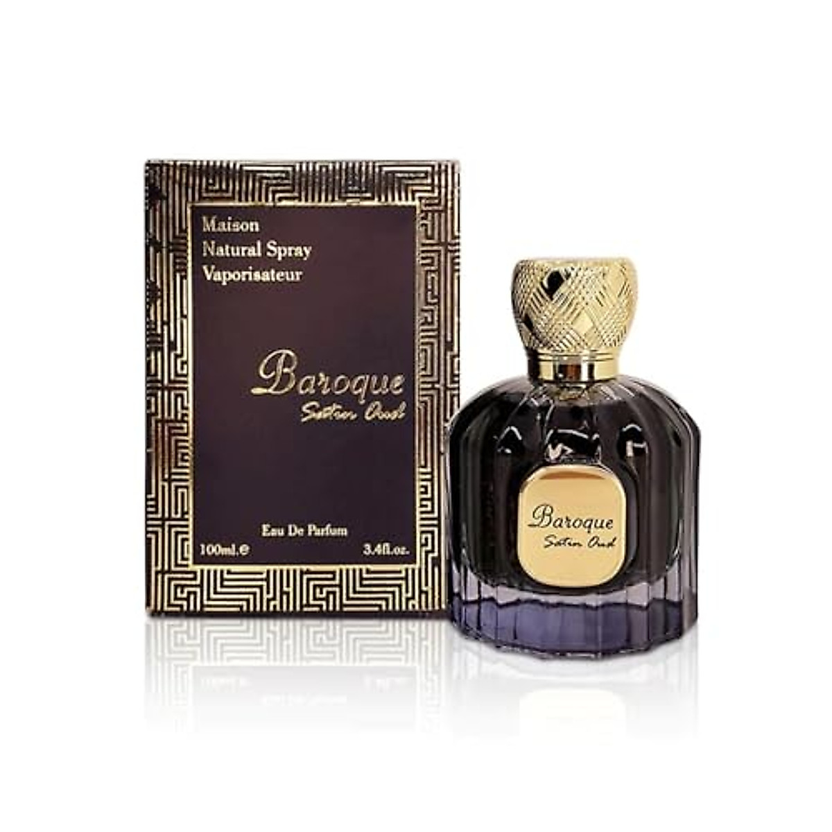 Maison Alhambra Baroque Satin Oud for Unisex Eau de Parfum Spray, 3.4 Ounce