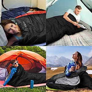 Lightweight Backpacking Sleeping Bag for Adults Boys and Girls, Cold Weather Kids Sleeping Bag for All Season Hiking & Camping