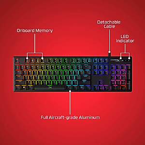 HyperX Alloy Origins Mechanical Gaming Keyboard HX-KB6RDX-US - Linear Red Switch (Renewed)