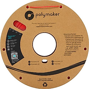 Polymaker ABS Filament 1.75mm Red, ABS 3D Printer Filament 1.75mm Heat Resistant Filament 1kg - PolyLite Red ABS 3D Printing Filament 1.75mm, Strong & Durable