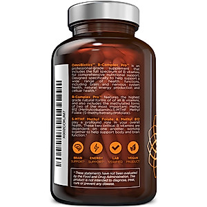 Vitamin B Complex PRO - High Potency B Complex Supplement with Methyl B12, Methyl Folate, and Complete B complex (B1, B2, B3, B5, B6, B7, B8, B9, B12) - Vitamin B Complex capsules - 90 Vegan Capsules