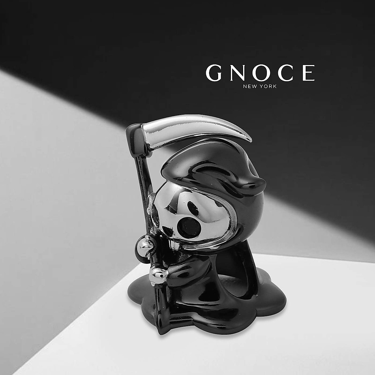 GNOCE Little Ghost Charm Bead Sterling Silver Black Plated Charm Fit Bracelet/Necklace For Women Wife