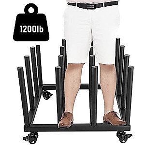 Vinyl Storage Cart Mobile Rack 16 Roll Holder Heavy Duty Digital Media for Mobile Storage Rack Suit for Blueprint/Photography Paper Rolls Organize