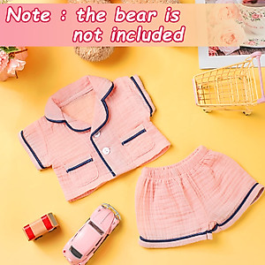 Hungdao Bear Clothes Bear Pajamas Make Your Own Animals Outfits Fits Most 14 Inches Bear Accessories, Pink