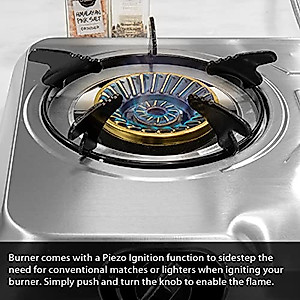 XtremepowerUS Double Burner Stove Auto Ignition Cooktop Outdoor Propane Tank Camp Stove Propane Burner Portable Stove Burner