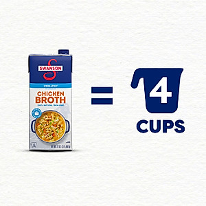 Swanson 100% Natural Unsalted Chicken Broth, 32 oz Carton