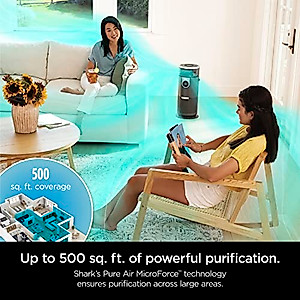 Shark HC452 3-in-1 Clean Sense Air Purifier, Heater & Fan, HEPA Filter, 500 Sq Ft, Oscillating, Small Room, Bedroom, Office, Captures 99.98% of Particles for Clean Air, Dust, Smoke & Allergens, Grey