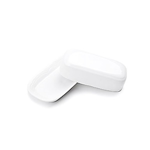 Fox Run Butter Dish, White Stoneware