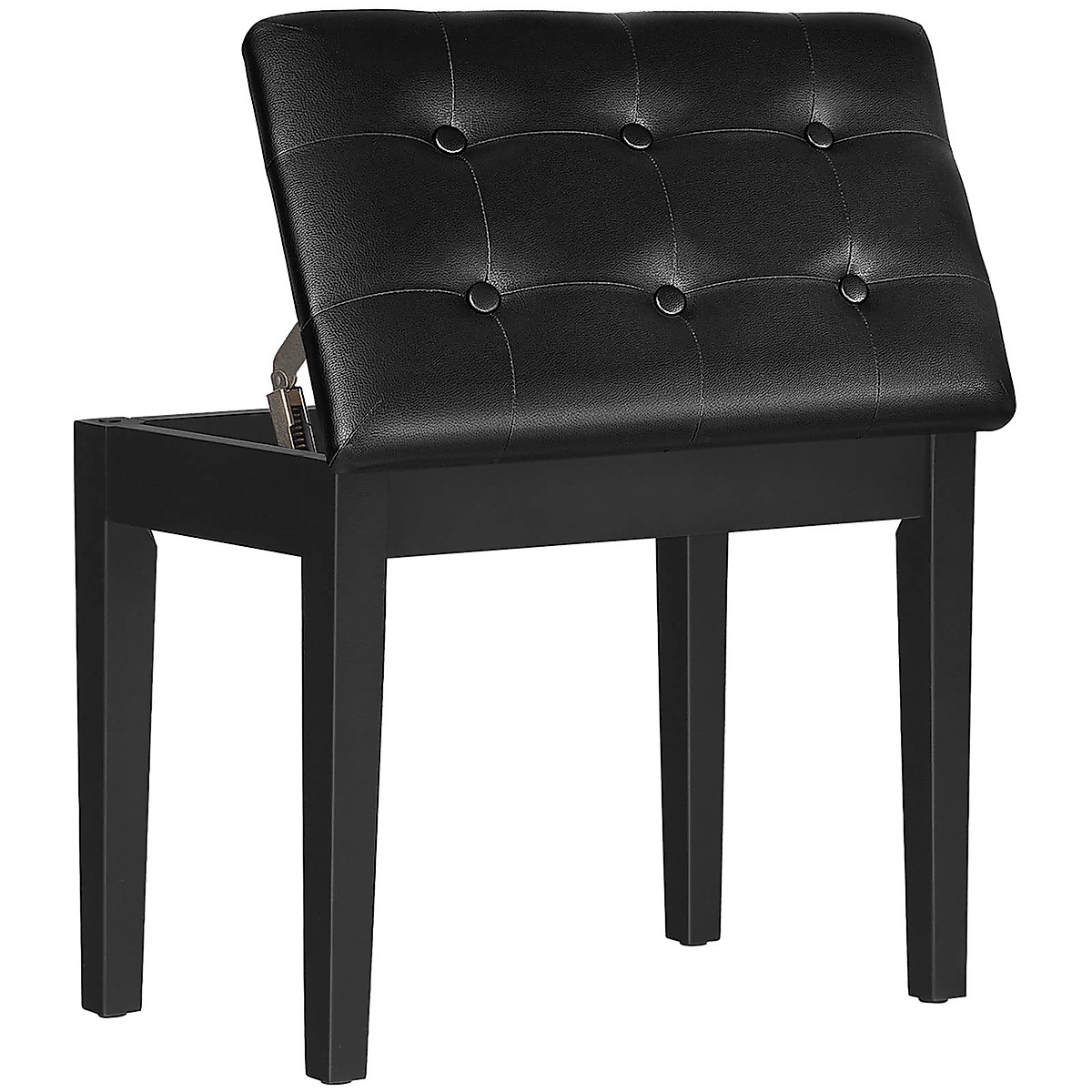 HOOBRO Piano Bench with Padded Cushion and Storage Compartment for Music Sheet, Music Bench, Piano Stool, Vanity Chair, Holds up to 300 lb, 21.9 x 13.6 x 19.3 Inches, Black BB16QD01