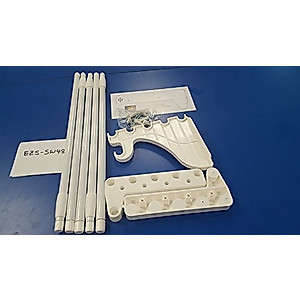 EZ Shelf-Expandable-Closet Shelf with Hanging Rod- 30” to 50” -White-Easy Install to Backwall(Floating)-Wire Closet Shelving Alternative-(EZS-SCRW48-1-2)