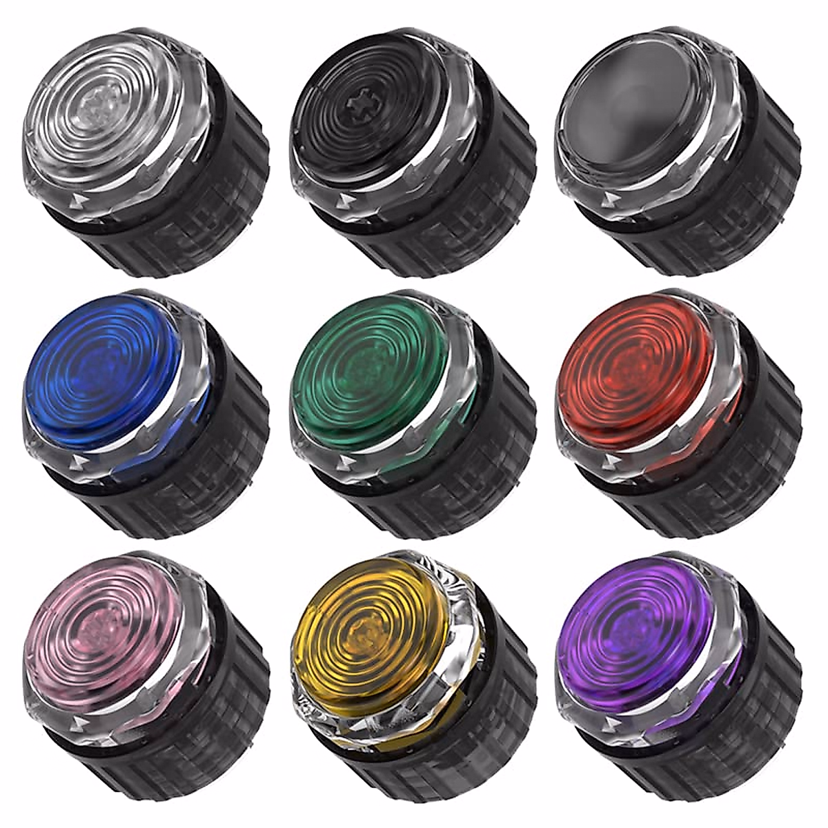 Gamerfinger Mechanical Button HBFS-30-SCREW Crystal 30mm with Silver Switches (10 PCS Black)