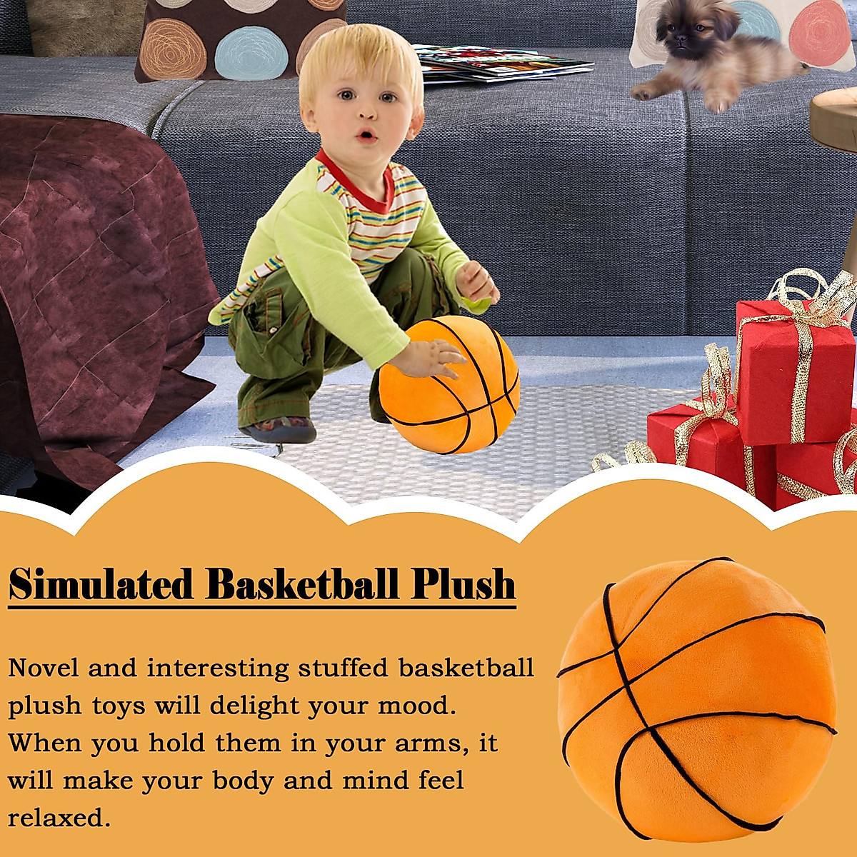 zhidiloveyou 11" Plush Basketball Pillow Stuffed Sport Ball Toy Decor Gifts for Boys Girls
