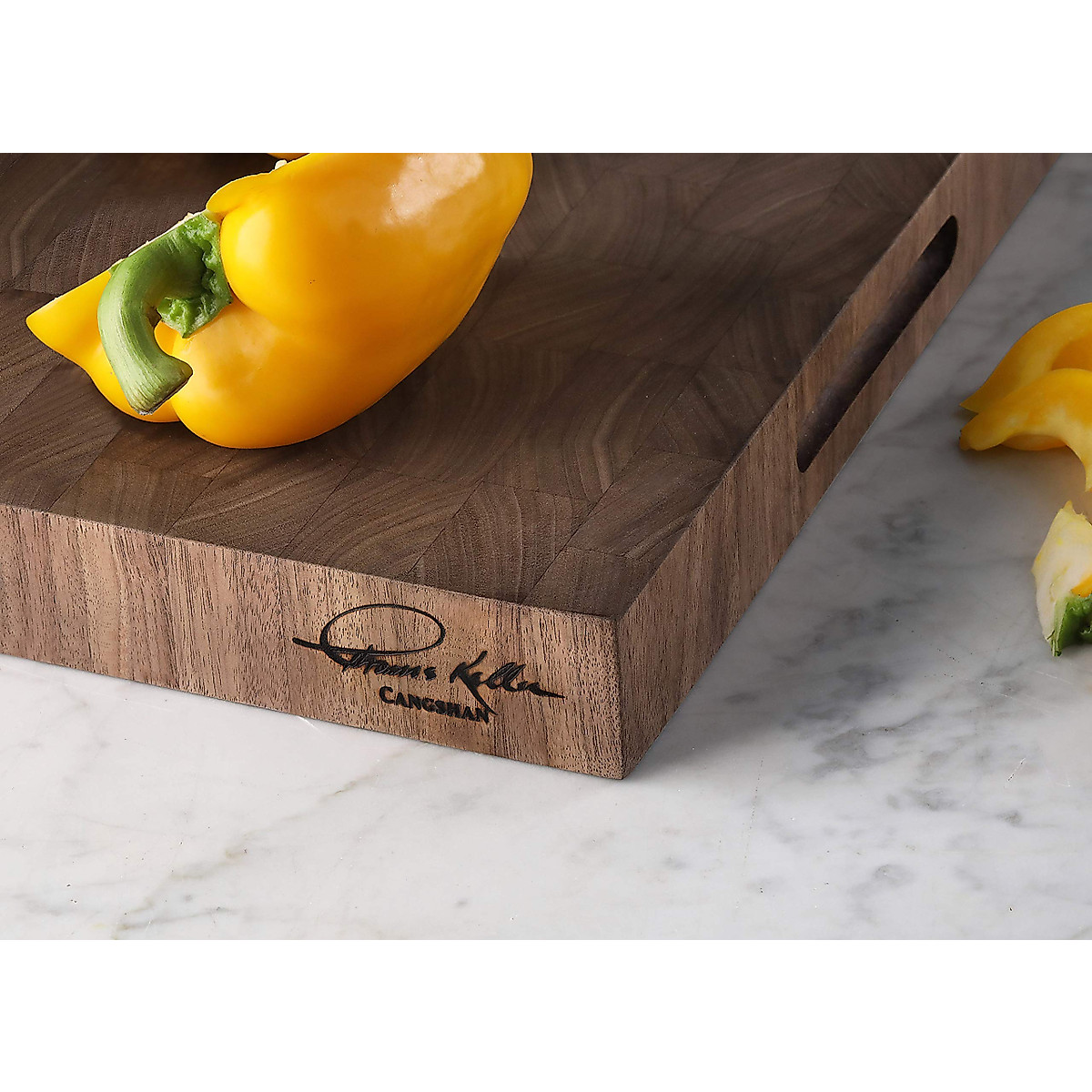 Cangshan | Thomas Keller Signature Collection Walnut End-Grain Cutting Board,12 x 18 x 1.5", Crafted in USA