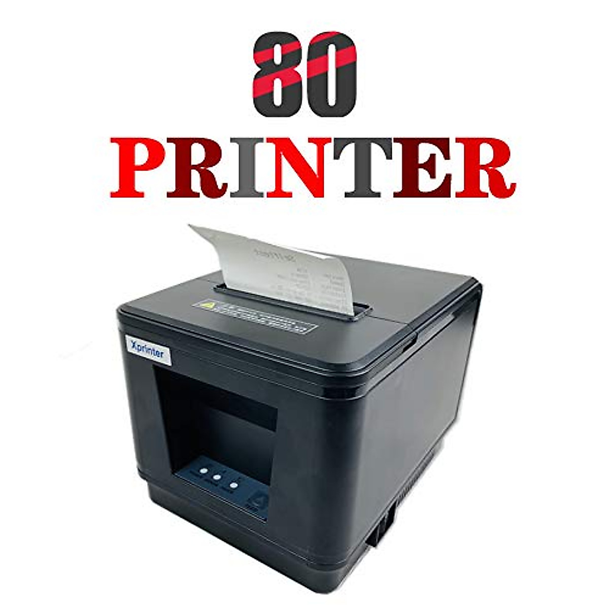 80MM POS Thermal Receipt Printer Compatible 80mm Thermal Paper Rolls sec High- Pos Printer with Auto Cutter ESC/POS Command Support Windows Mac Pos System(Black)(USB)