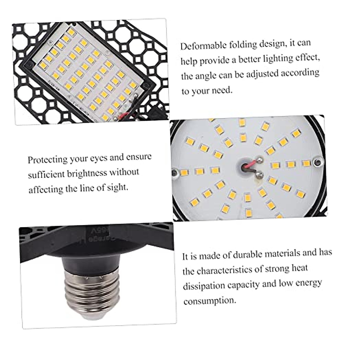 LABRIMP 3pcs Garage Light deformable Garage lamp LED Lights for Garage LED Shop Light LED Bulb 5 Panels Lights Basement Lighting Fixture Ceiling Light LED Panel fold Plastic Canopy Lights