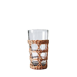 Seagrass Rattan Cage Highball Set of 6 Glassware