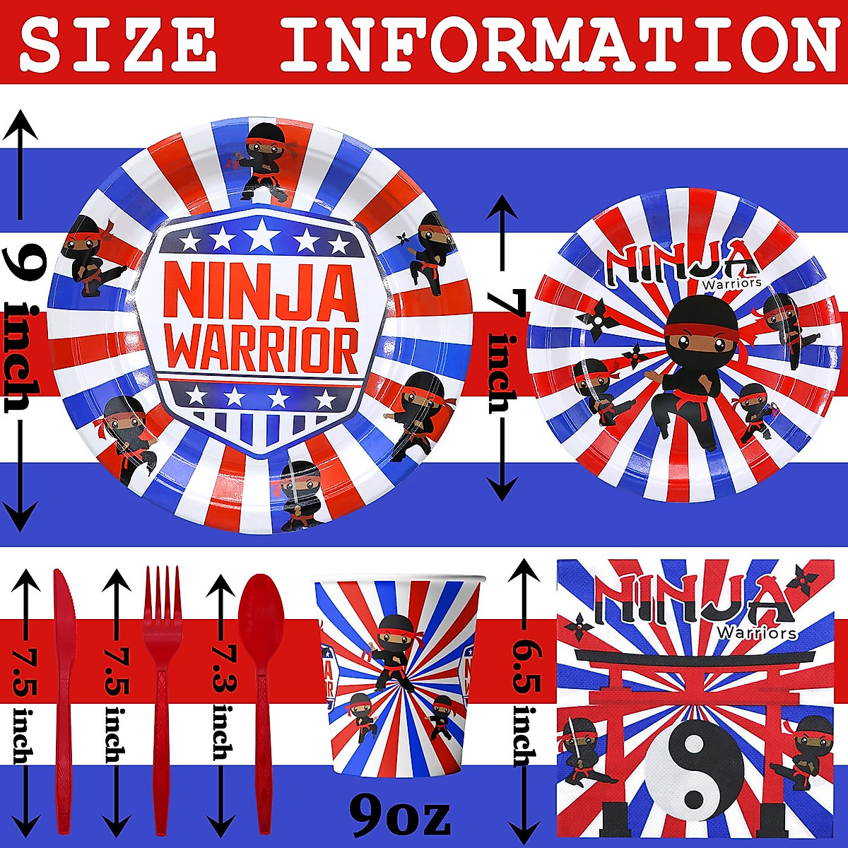 Ninja Party Favor Ninja Party Supplies Ninja Party Plates and Napkins Ninja Party Tableware