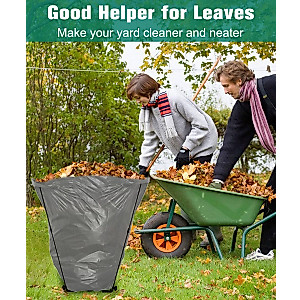 Tuohours Outdoor Trash Bag Holder Stand - Heavy Duty Metal Garden Garbage Bag Support Frame for 30-45 Gallon Capacity, Multi-Use Portable Yard Leaf Bag Stand for Leaves, Camping, Weeding, Lawn Party